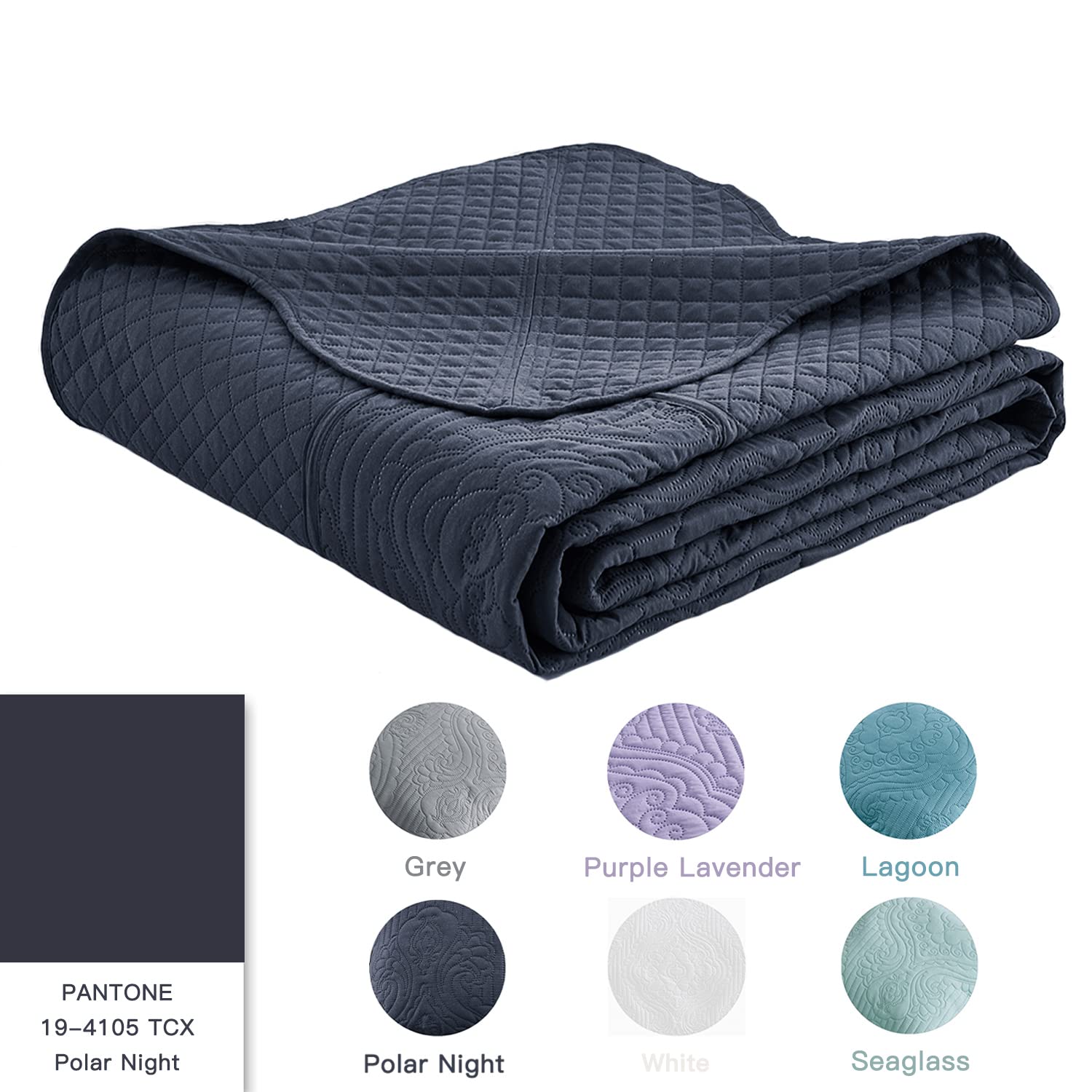 Snapklik.com : Oversized King Bedspread 138x122 Extra Wide, Ultrasonic ...