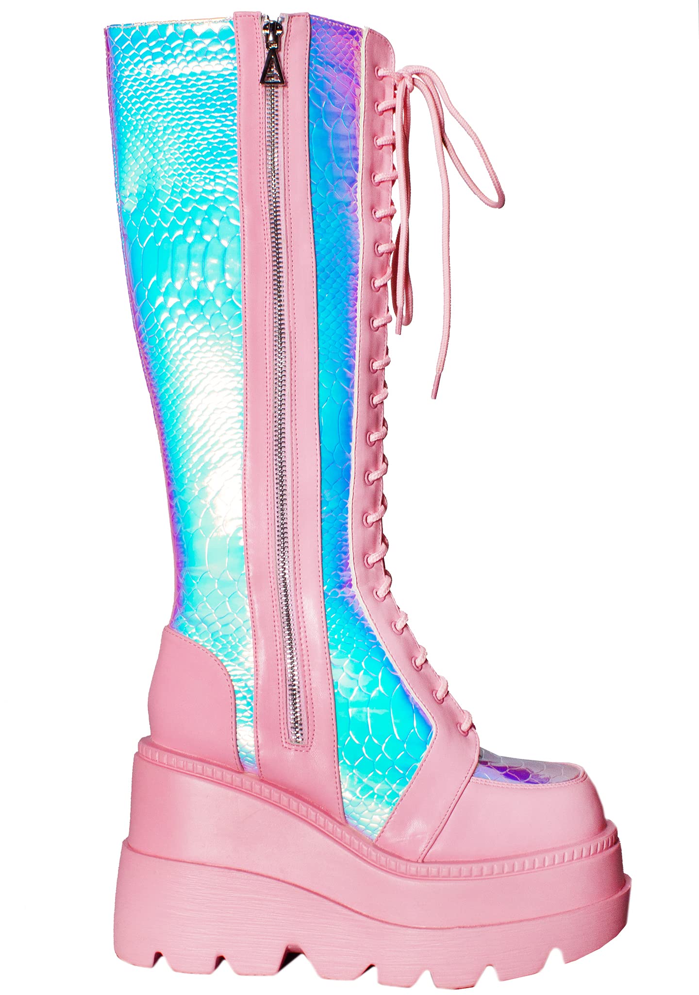 LASR Pink Poison Hi Platform Boots - Pink - Rave Festival EDM ...