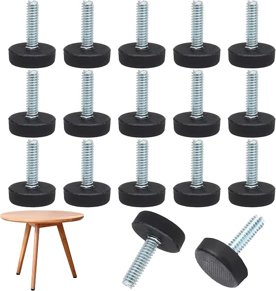Amazon.com: Jiozermi 16 Pcs Black Furniture Levelers, 1/4"-22 UNC Table ...