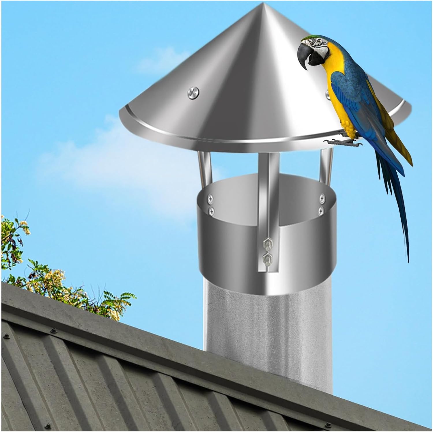 Amazon.com: Cone top chimney cap,high wind chimney cap,roof vent cap ...