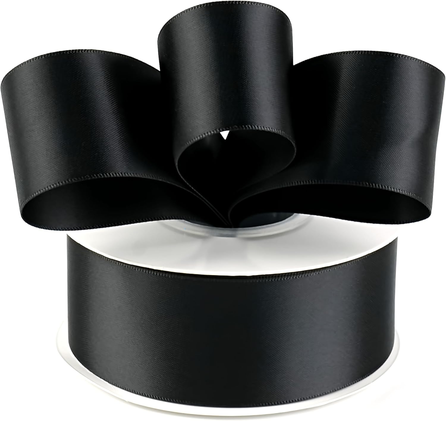 Amazon.com: MAYREEL 1.5 Inch Black Satin Ribbon Ribbon Thick Double ...