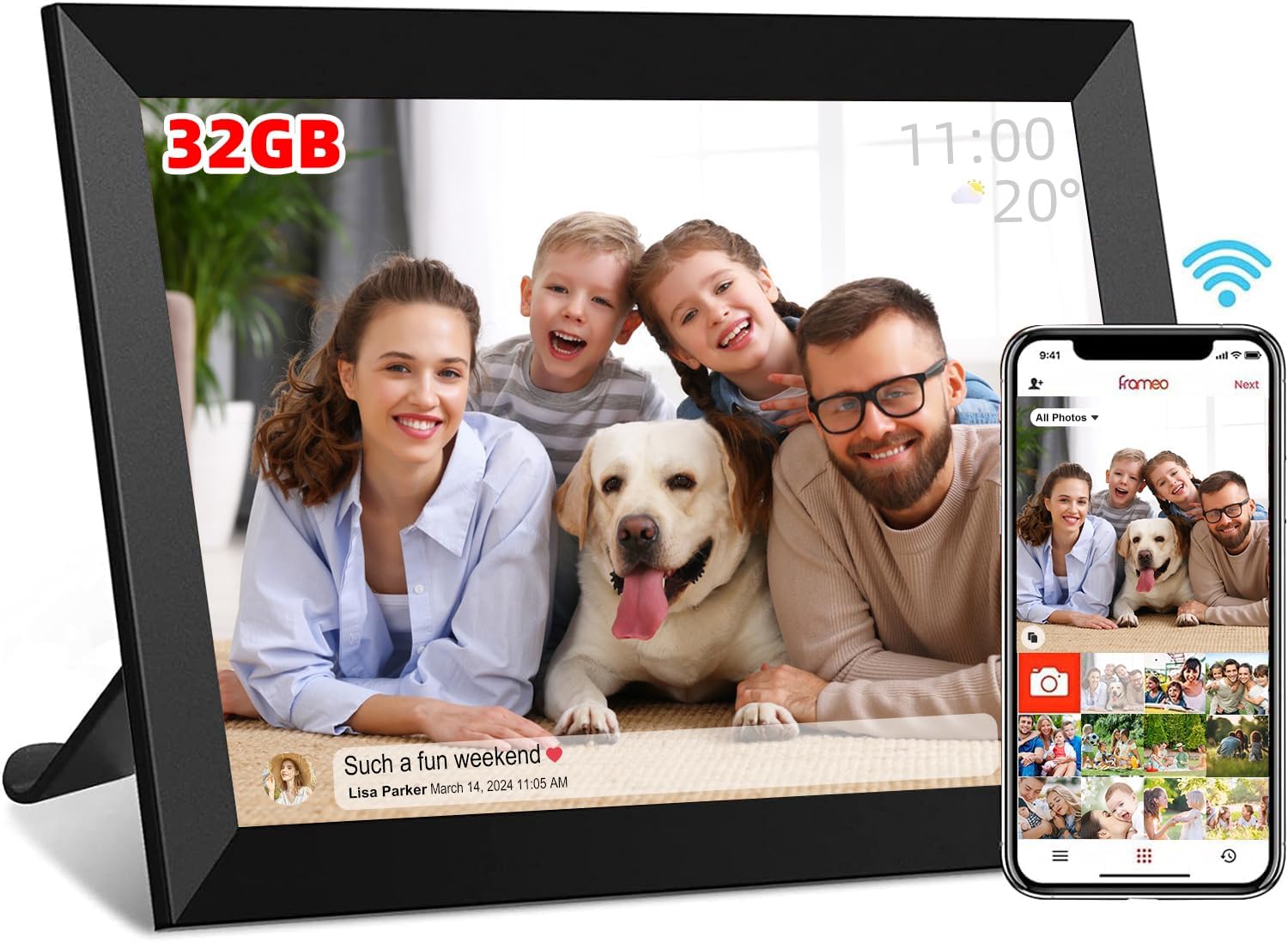 FRAMEO Digital Photo Frame, YOUYU 10.1" WiFi Digital Picture Frame, HD ...