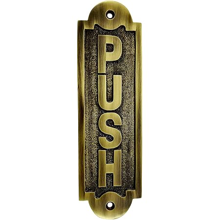 Amazon.com: NIKKY HOME Push Door Sign Plate Metal Cast Iron Vertical ...