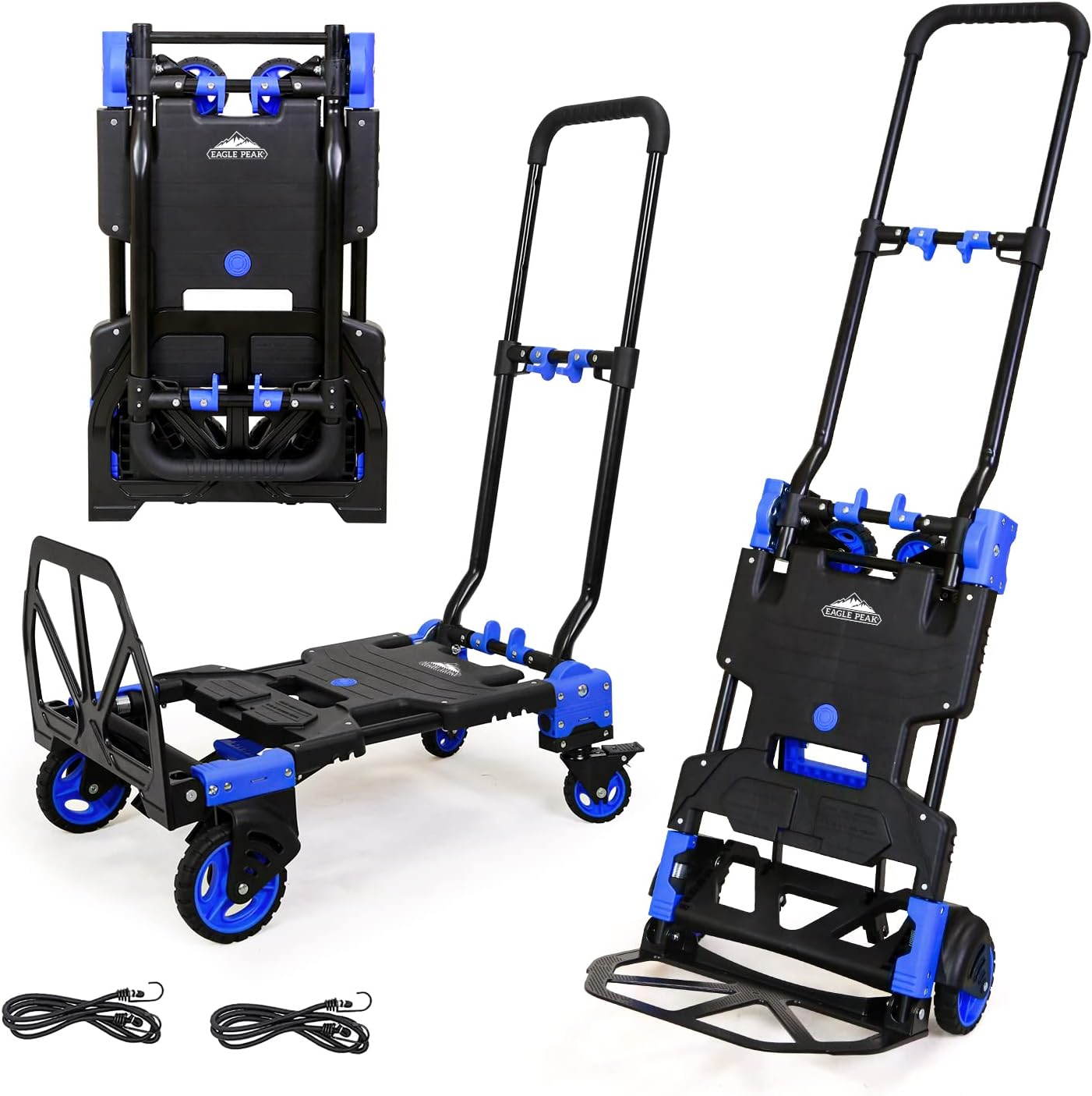 EAGLE PEAK Portable Folding Dolly Cart, 330 lb Capacity, Compact Heavy ...