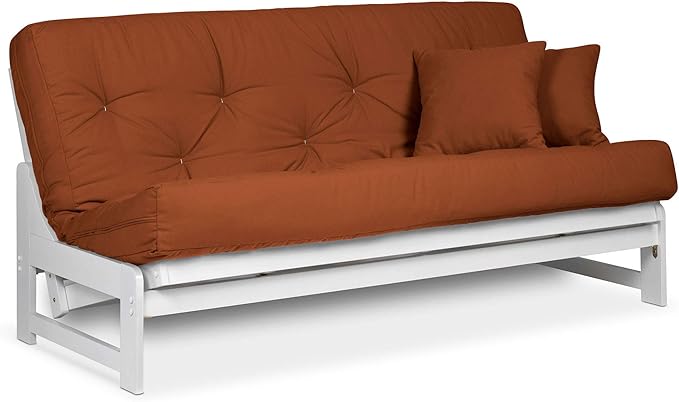 Amazon.com: Nirvana Futons Arden Armless White Wood Futon Frame Only ...