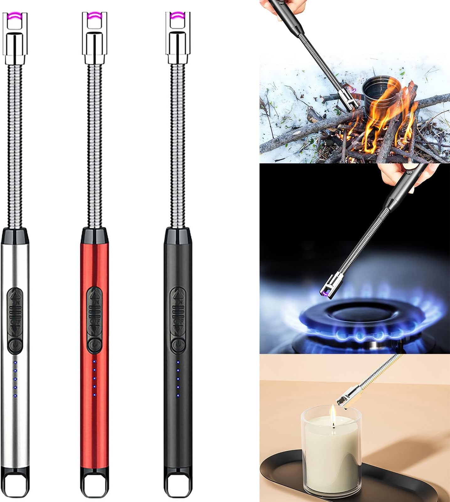 Amazon.com: 3 Pack Candle Lighter,Arc Lighter with USB Charging ...