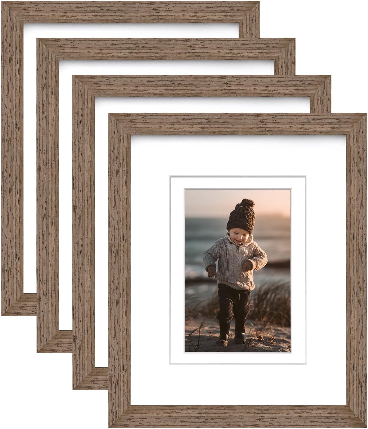 Amazon.com - KINLINK 8x10 Picture Frames Rustic brown, Wood Frames with ...