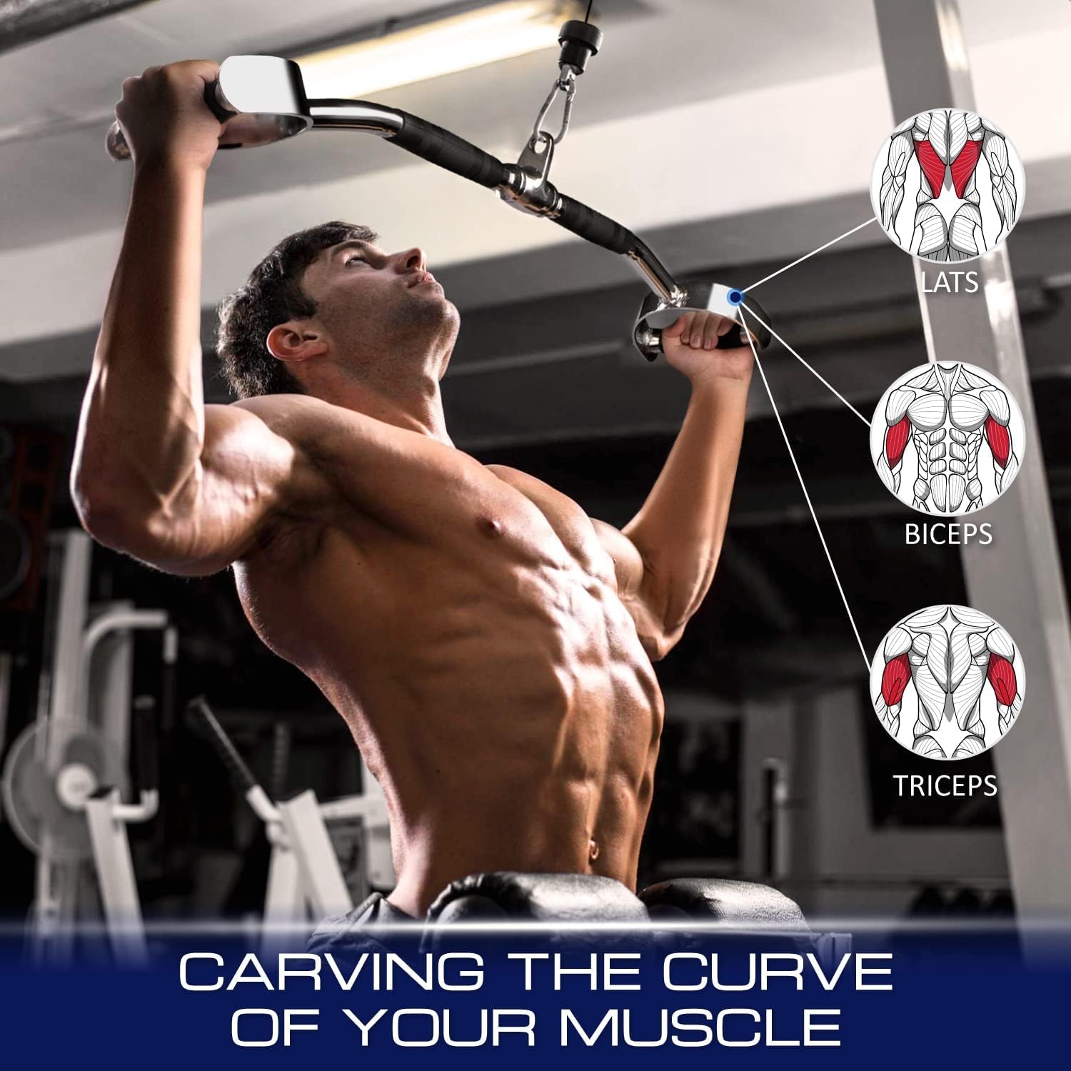 Snapklik.com : Yes4All Wide Grip LAT Pull Down Bar Attachments