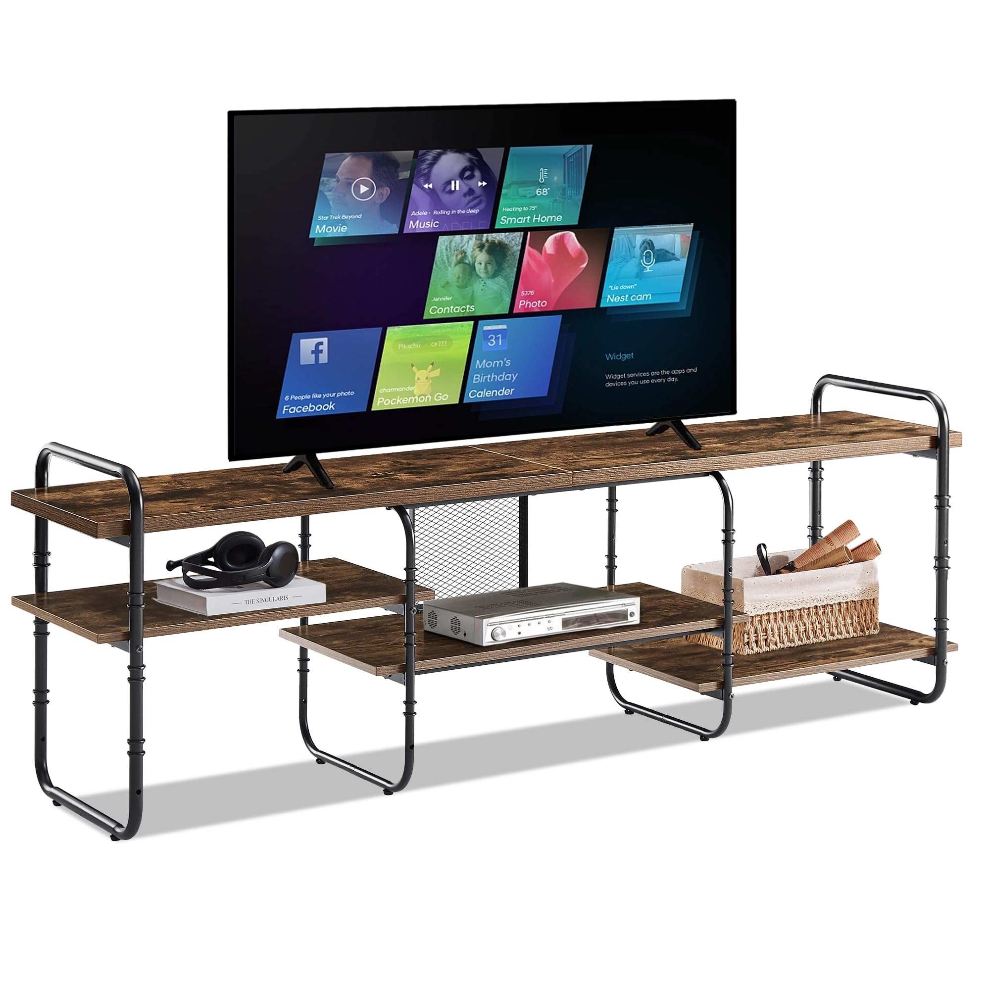 Amazon.com: VECELO TV Stands up to 65 Inch,Entertainment Center/Media ...