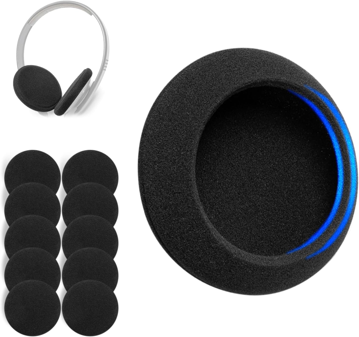 Amazon.com: Voarmaks Universal Foam Ear Pads Cushion 80mm,3.15", 5Pairs ...