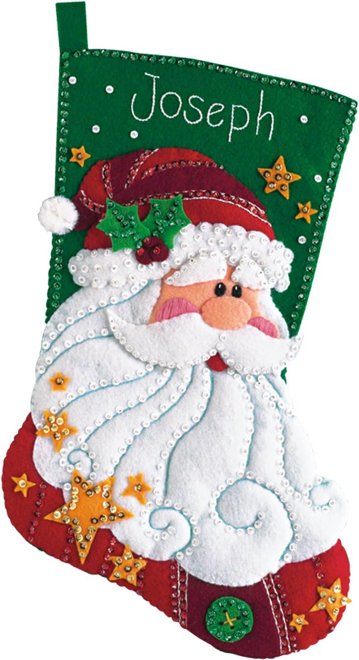 Amazon.com: Dimensions 08124 Santa DIY Felt Personalized Christmas ...