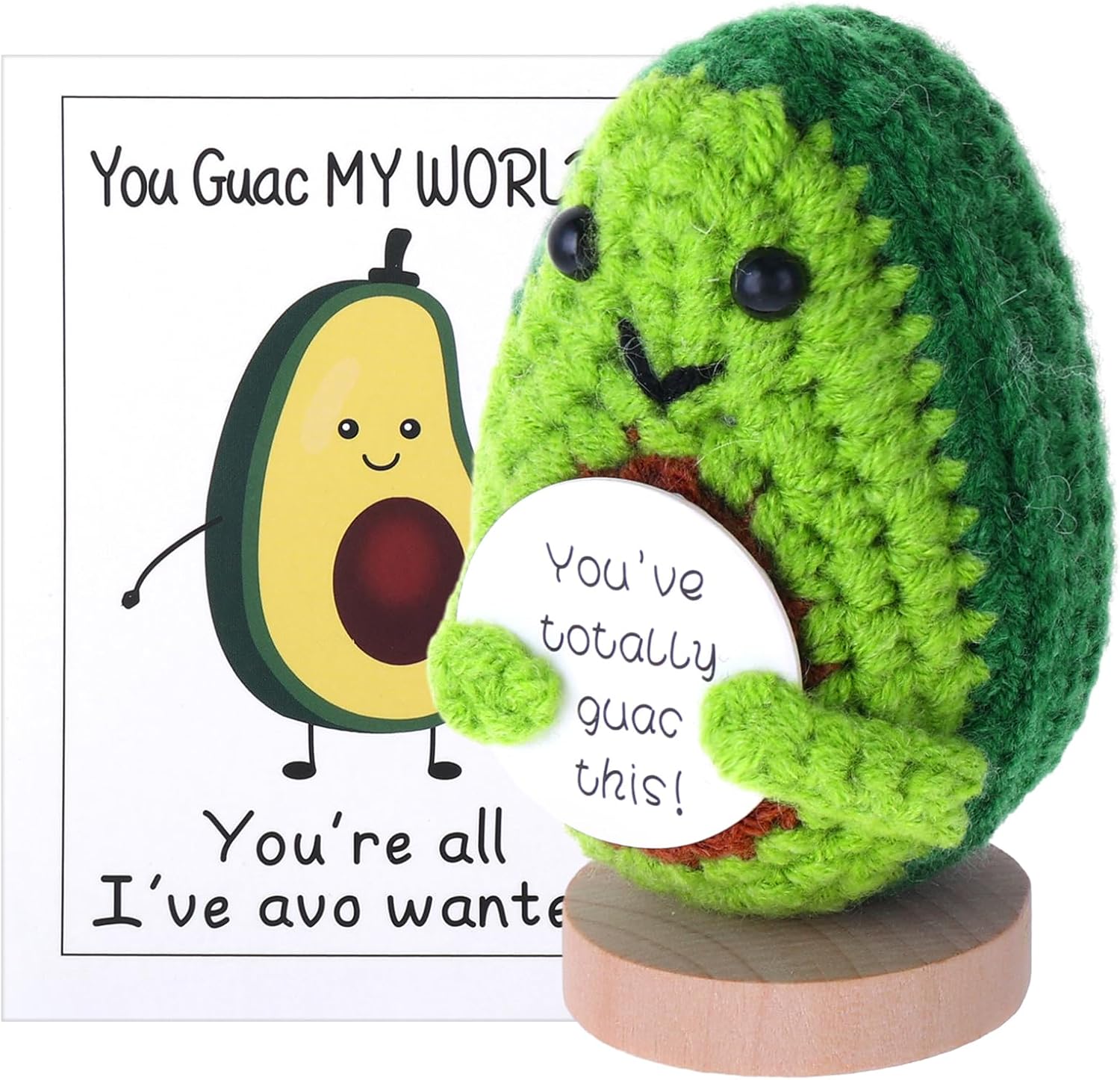 Amazon.com: Positive Avocado, Emotional Support Avocado Cute Knitted ...