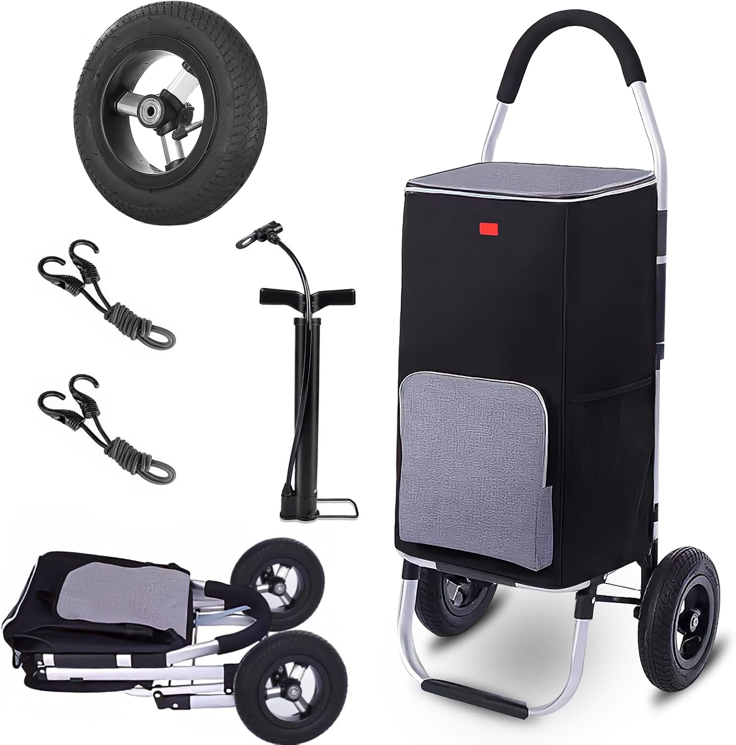 Unique Grocery Premium 41" Tall & Durable Foldable Shopping Cart with ...