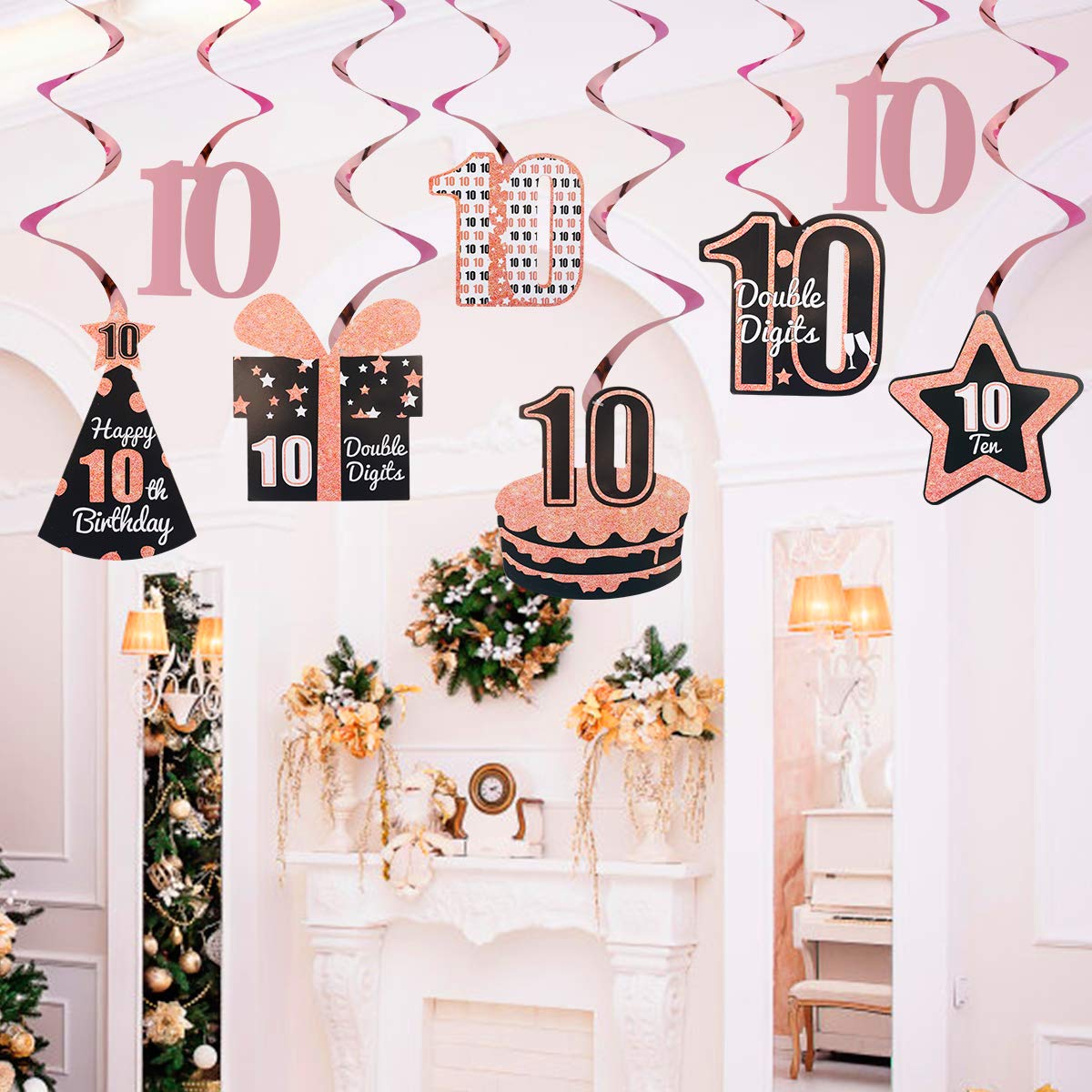 Excelloon 10th Birthday Decorations Supplies For Girls Rose Gold 8Pcs excelloon-10th-birthday-decorations-supplies-for-girls-rose-gold-8pcs