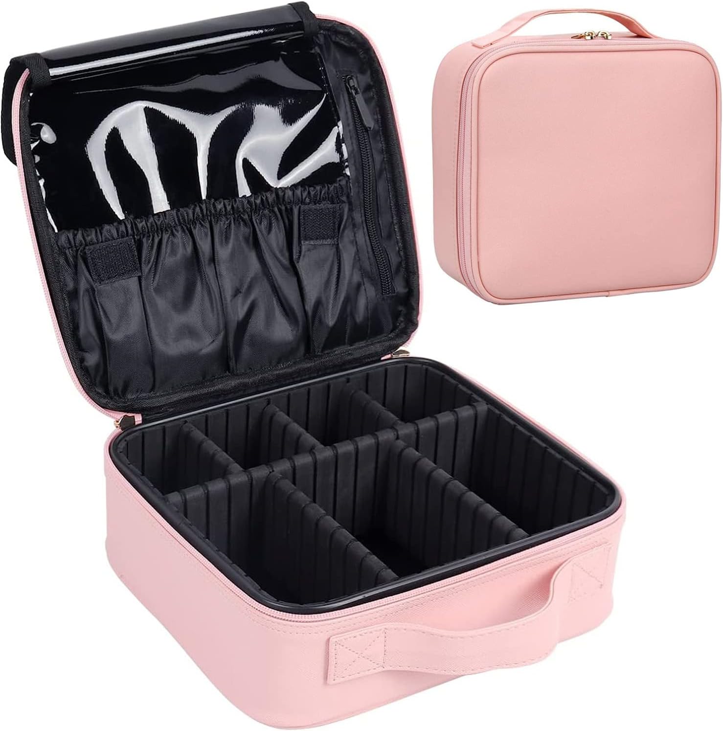 Amazon.com: Bvser Travel Makeup Case, PU Leather Portable Organizer ...