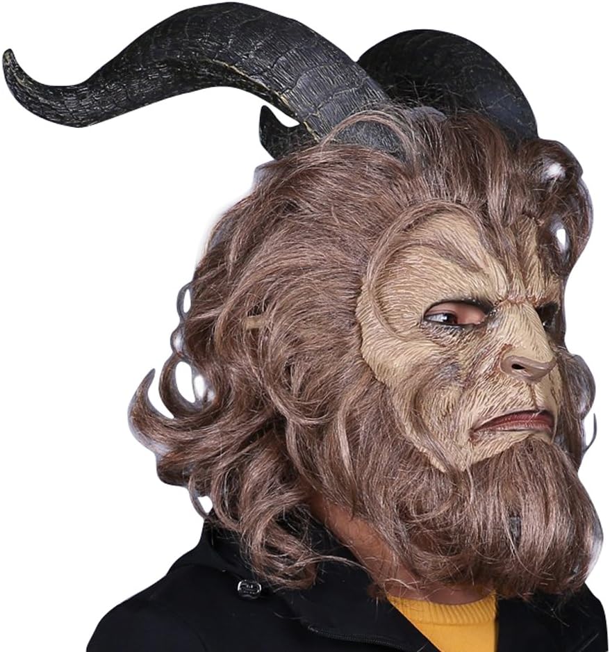 Amazon.com: Beast Mask Latex, Halloween Adult Deluxe Funny Replica ...