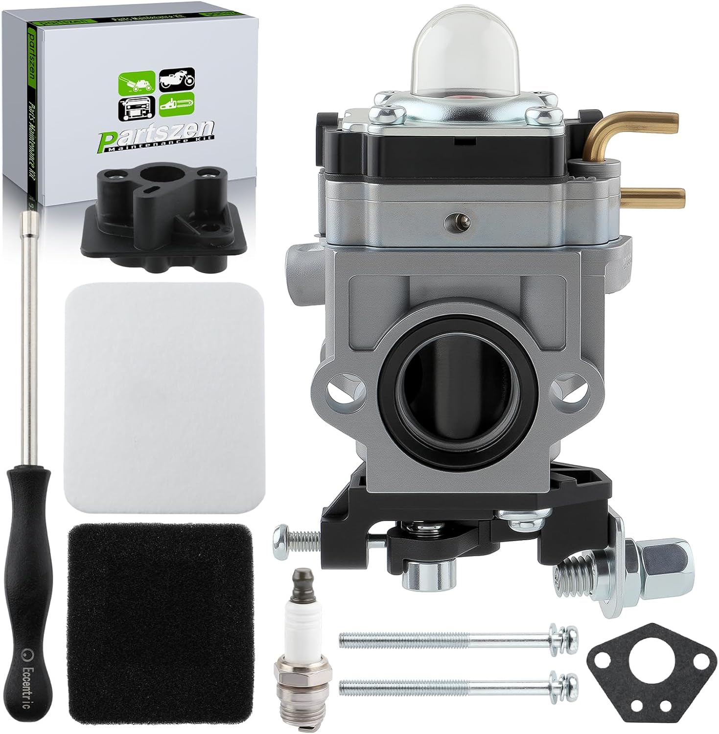 Amazon.com: partszen 751-20089 Carburetor Insulator Air Filter Kit Fit ...