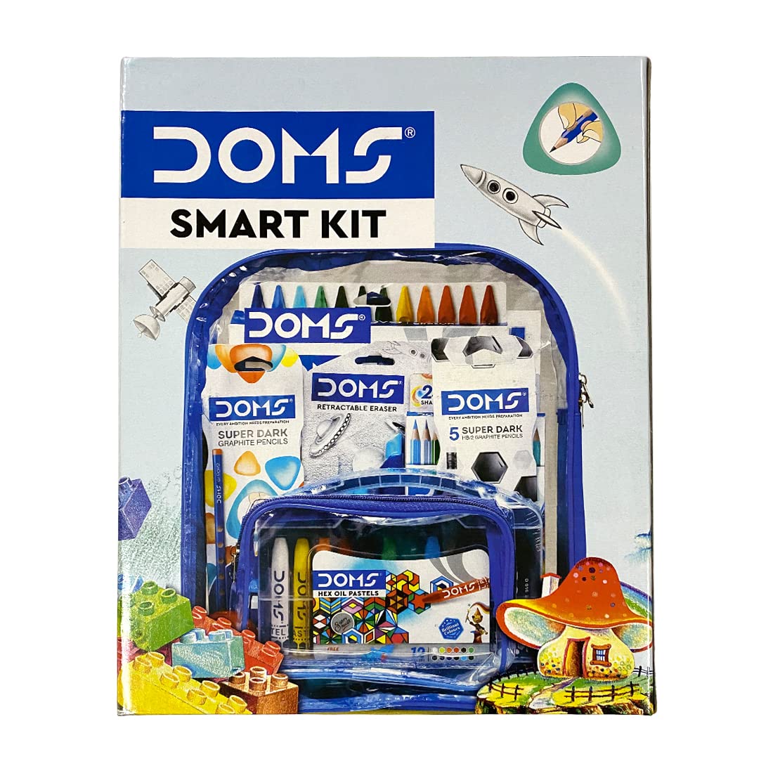 DOMS Smart Kit Fusion Pencil Drawing Box Water Color Oil Pastel doms-smart-kit-fusion-pencil-drawing-box-water-color-oil-pastel