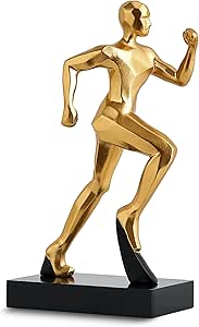 Amazon.com: AWNR Female Runner Statue Abstract Figurine Gold Decor ...