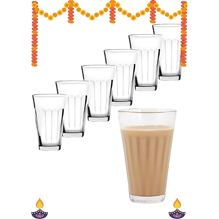 Buy Invy Chai Glass Traditional Desi Cutting Chai Glasses Set of 6 ...