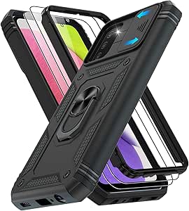 Amazon.com: for Samsung Galaxy-A03S-Phone Case with 2PCS Screen Protector, Build in 360 ...
