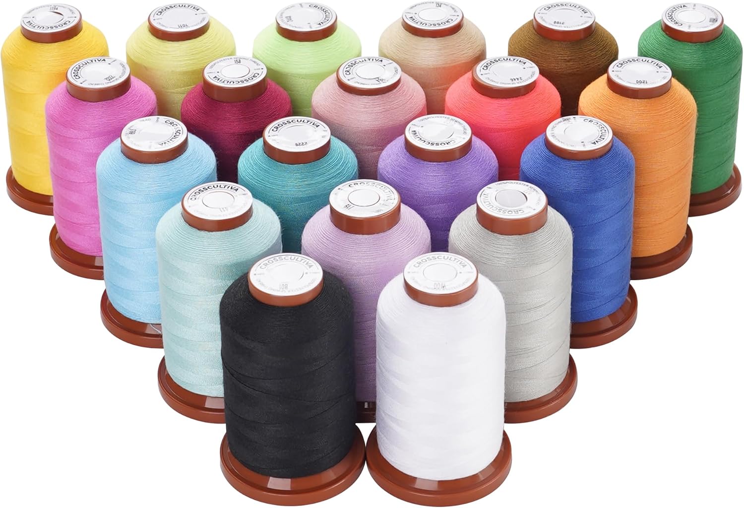 Amazon.com: CrossCultiva 20 Colors 1100Yards All Purpose Polyester ...