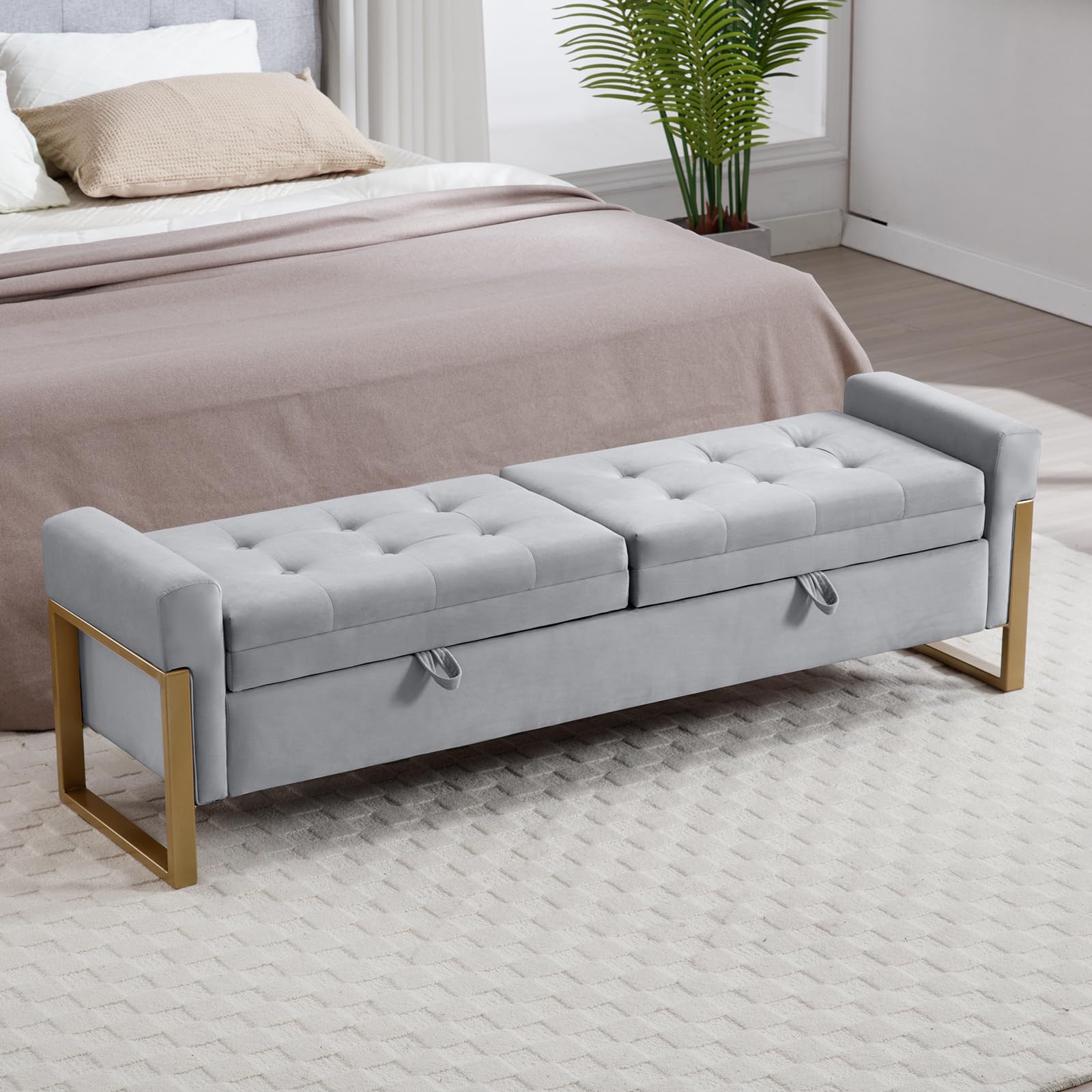 Amazon.com: AEMEIOS 67" Storage Bench for Bedroom End of Bed King Size ...