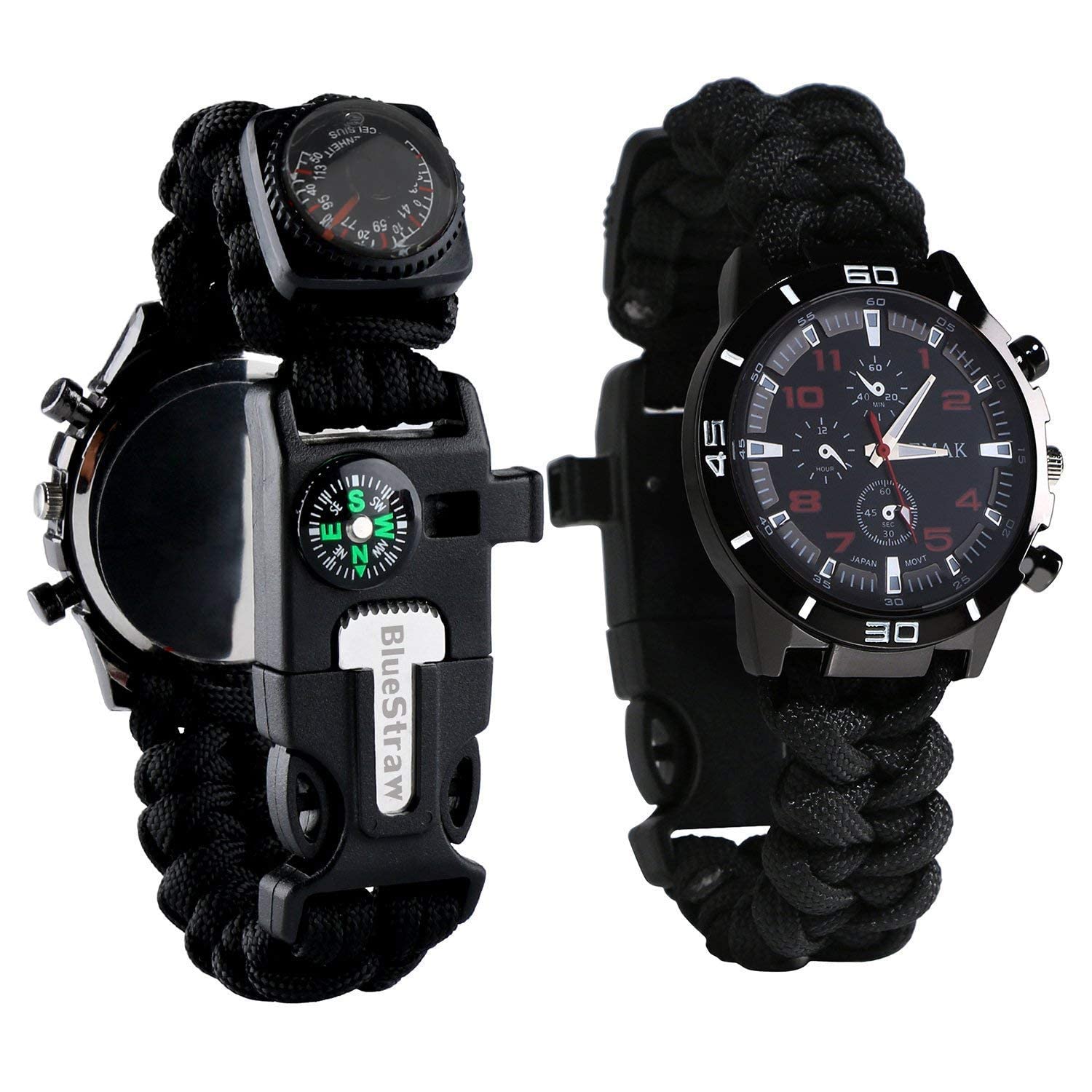 Survival Bracelet Watch, Men/Women Waterproof Emergency Survival Watch ...