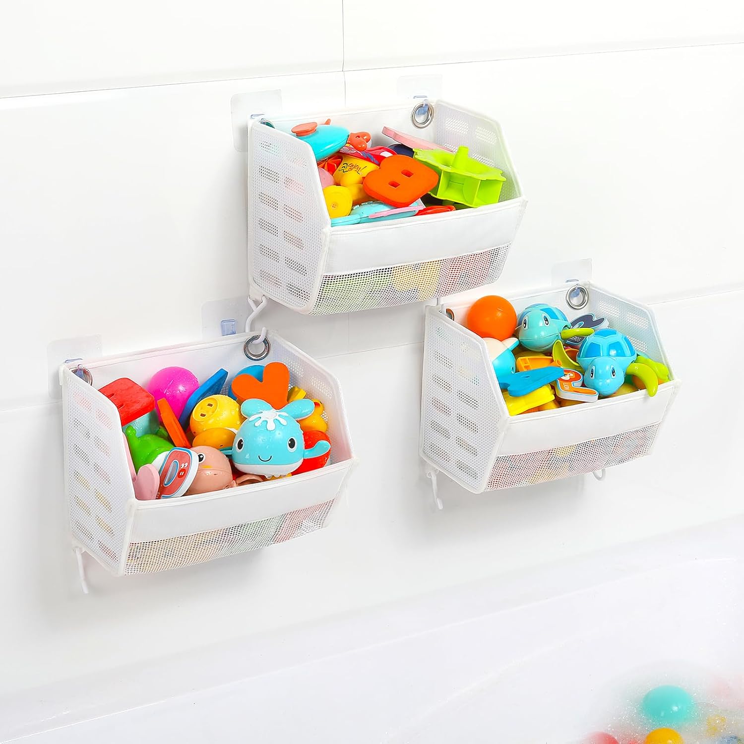 Amazon.com: Ligereza bath toy holder 3 Piece Set, Free Arrangement bath ...