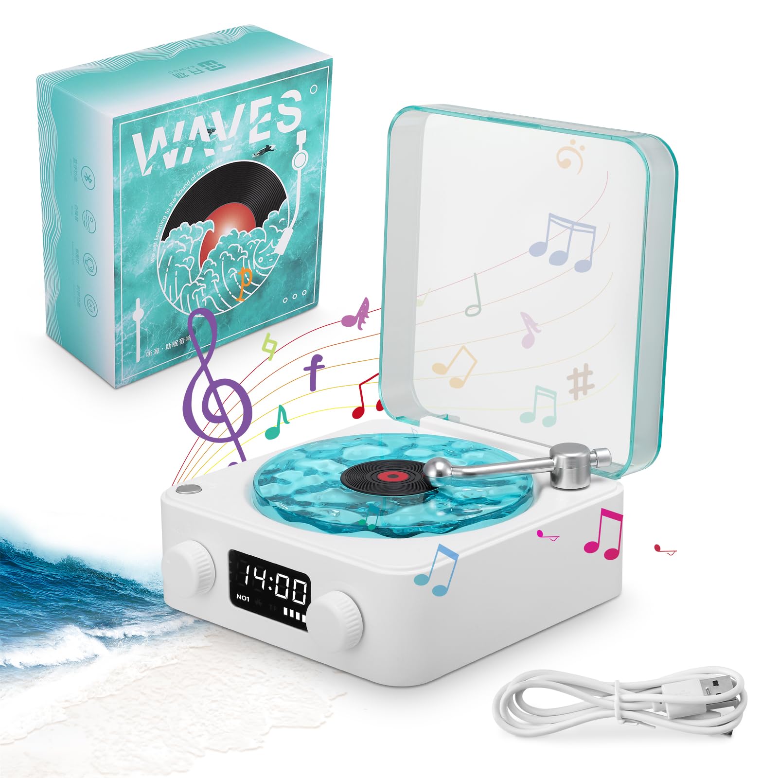 Bluetooth Vinyl Record Player, Waves Record Player Vinyl, Waves Vinyl ...
