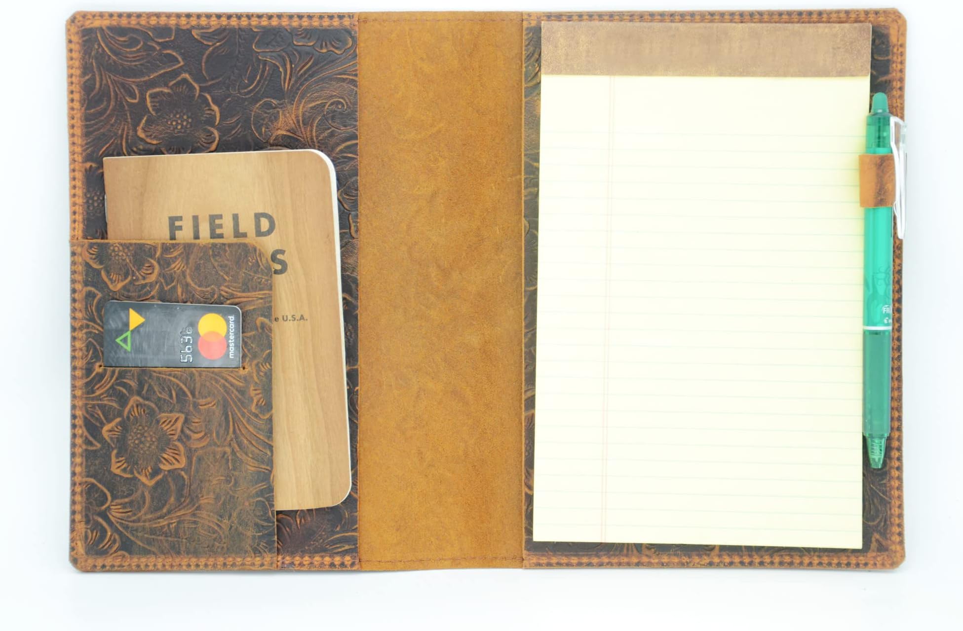 Amazon.com : Samsill Contrast Stitch Faux-Leather Portfolio, Mini Size ...