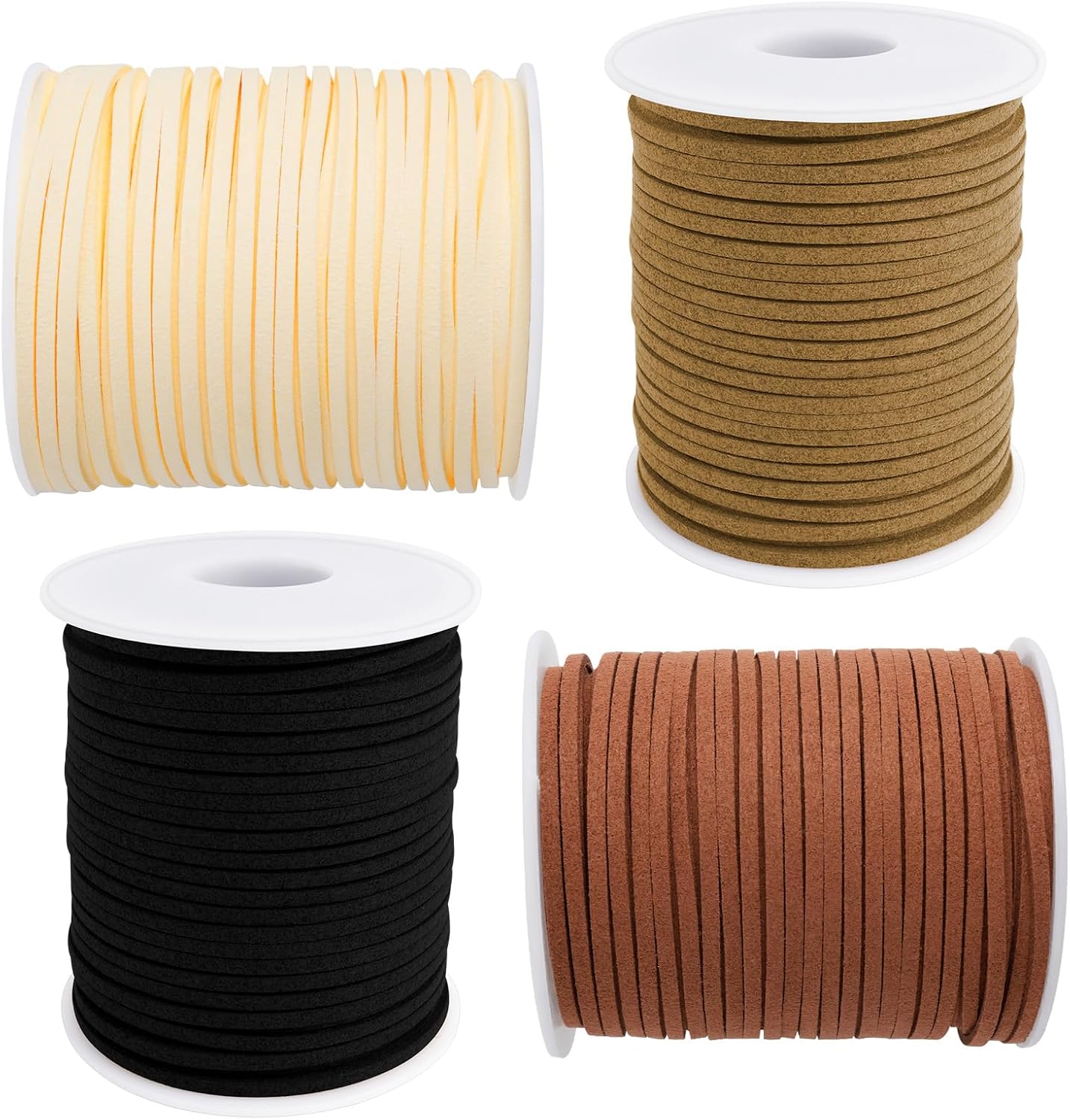 Amazon.com: Akamino 4 Roll Flat Leather String Cord, Faux Suede String ...