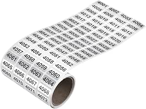 Amazon.com : MECCANIXITY 4001 to 5000 Consecutive Number Stickers ...
