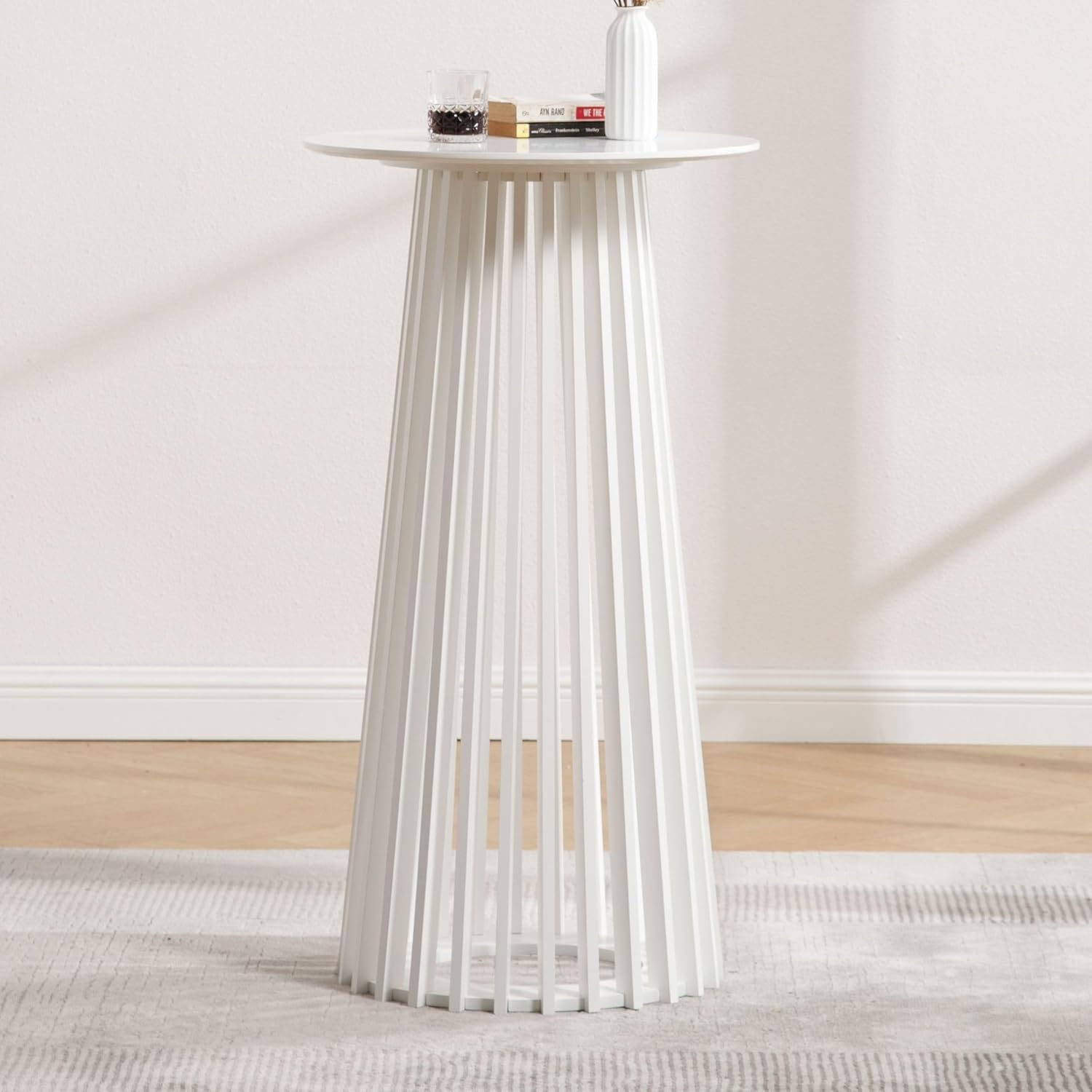 Amazon.com: LukeAlon 43.5" High Round Bar Table, Modern Wood Cocktail ...