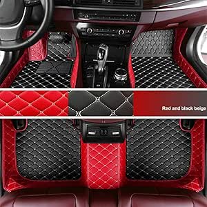 Custom Personalized Car Floor Mats - Red Luxury Full Coverage All ...