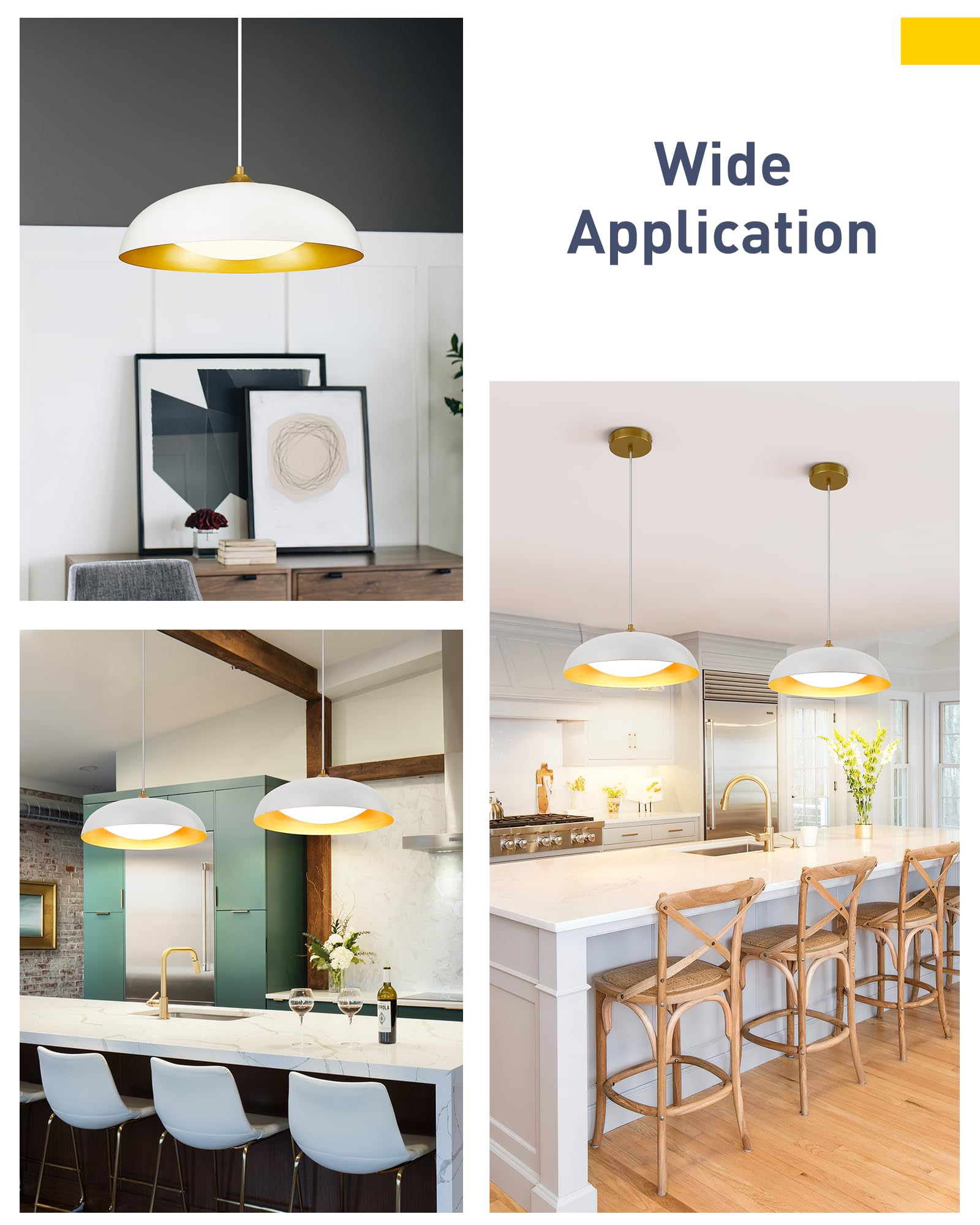 kudos LED Pendant Light Fixtures, Modern White and Gold Pendant Lights ...