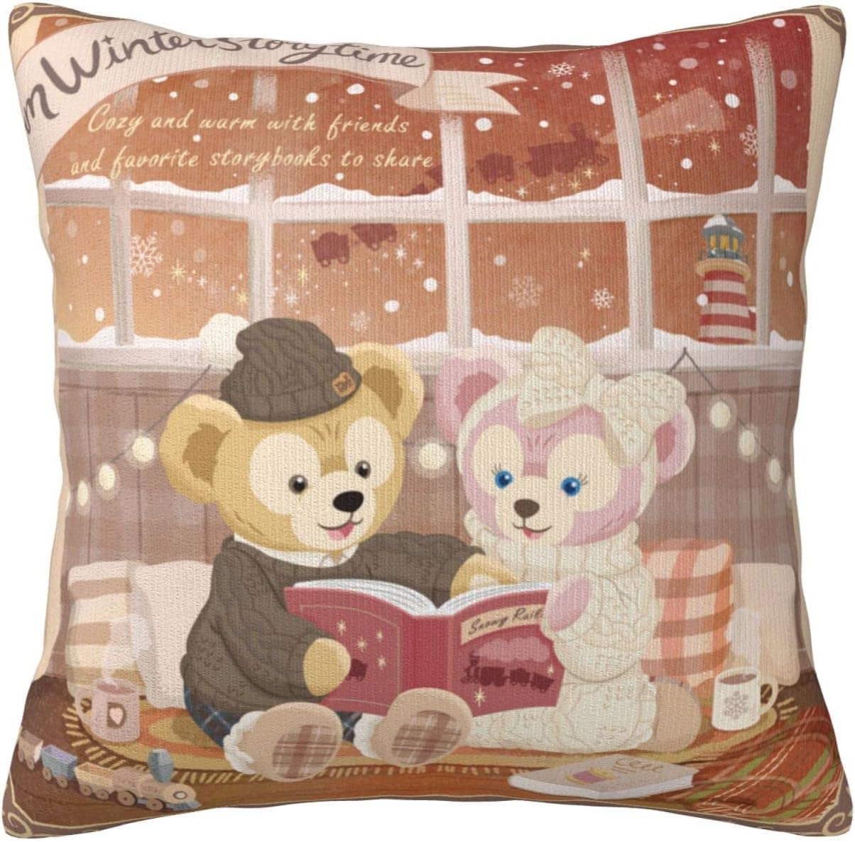 Amazon.co.jp: jh81 Duffy Friends Anime Cushion Cover Mofumofu Zabuton ...