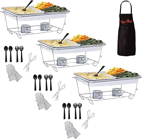 Amazon.com : Tiger Chef Chafing Dish Buffet Set Disposable - Full Size ...