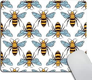 Amazon.com : Smooffly Black and Yellow Bees Mousepad Non-Slip Rubber ...