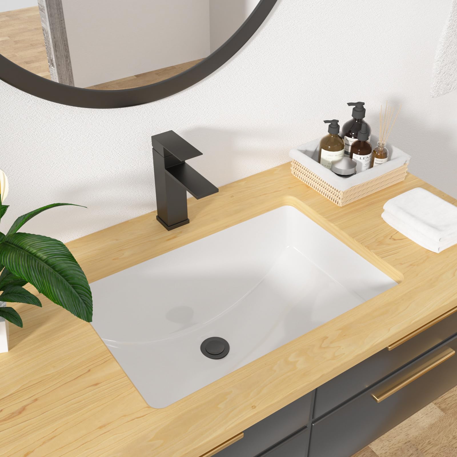 Snapklik.com : Kichae 21 Inch Rectangle Undermount Bathroom Sink - 21 X ...