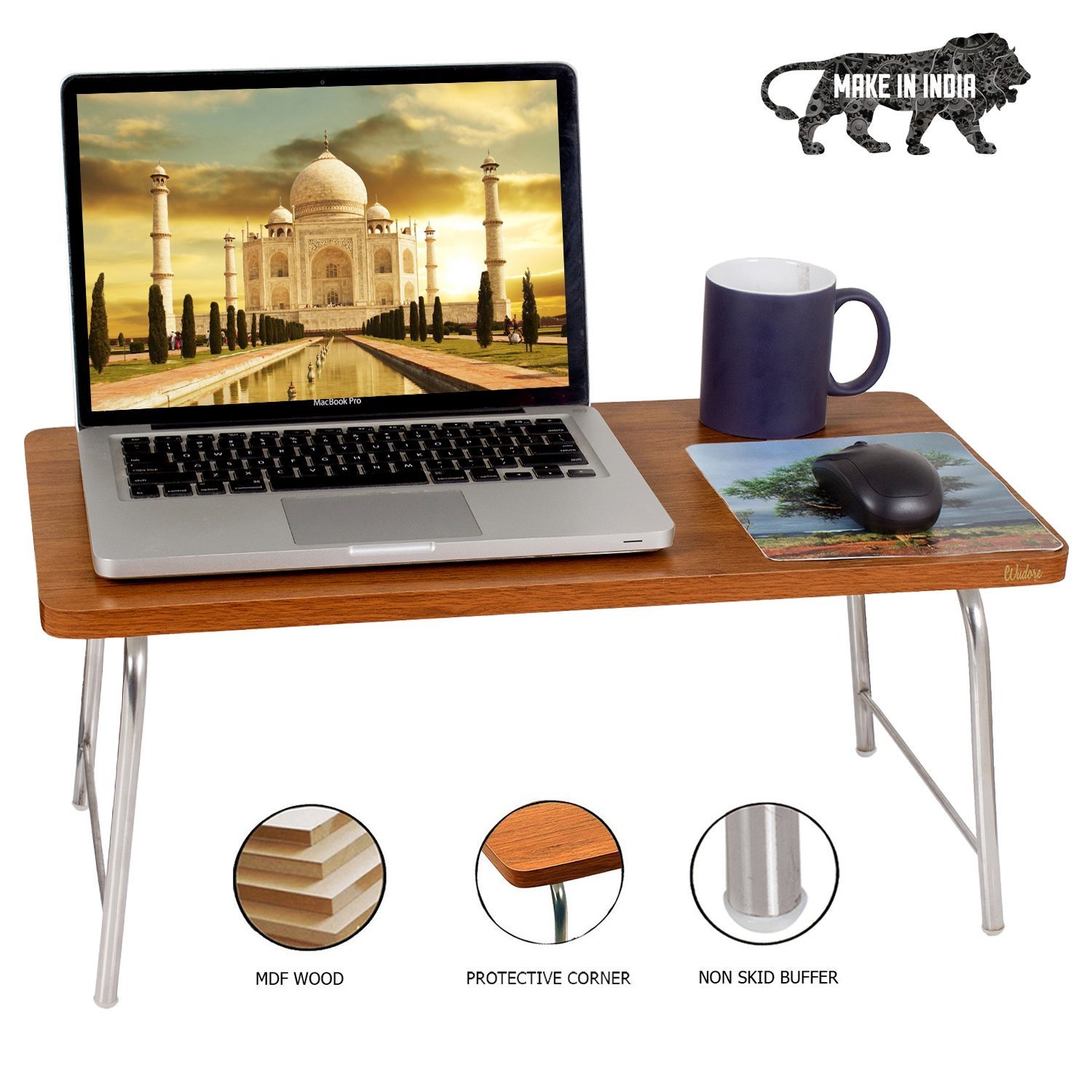 Buy Graphitos Folding Bed Laptop Table with Sticking Mouse Pad/Writing ...
