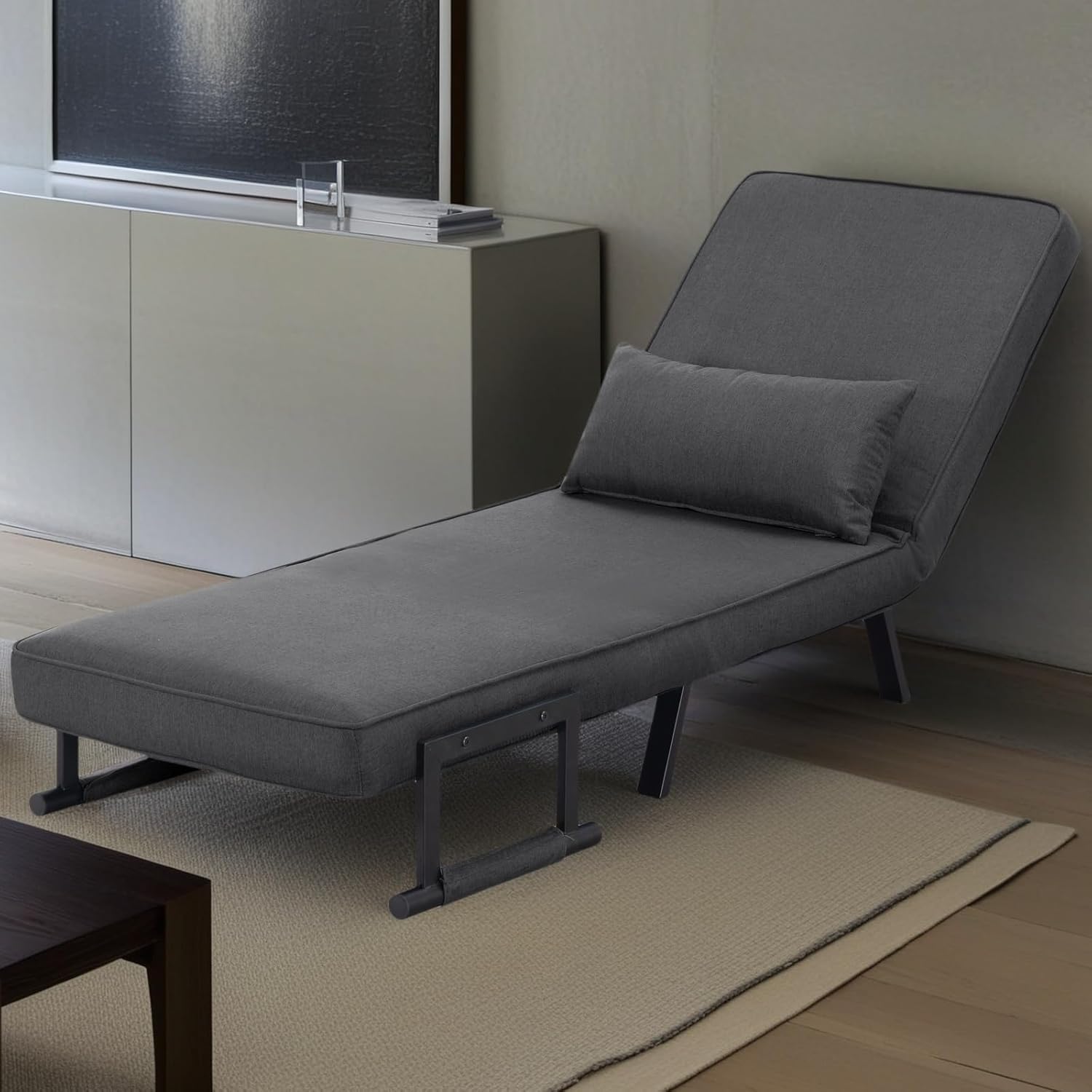 Amazon.com: FONTOI Convertible Sleeper Chair for Adult, Dark Gray Sleep ...
