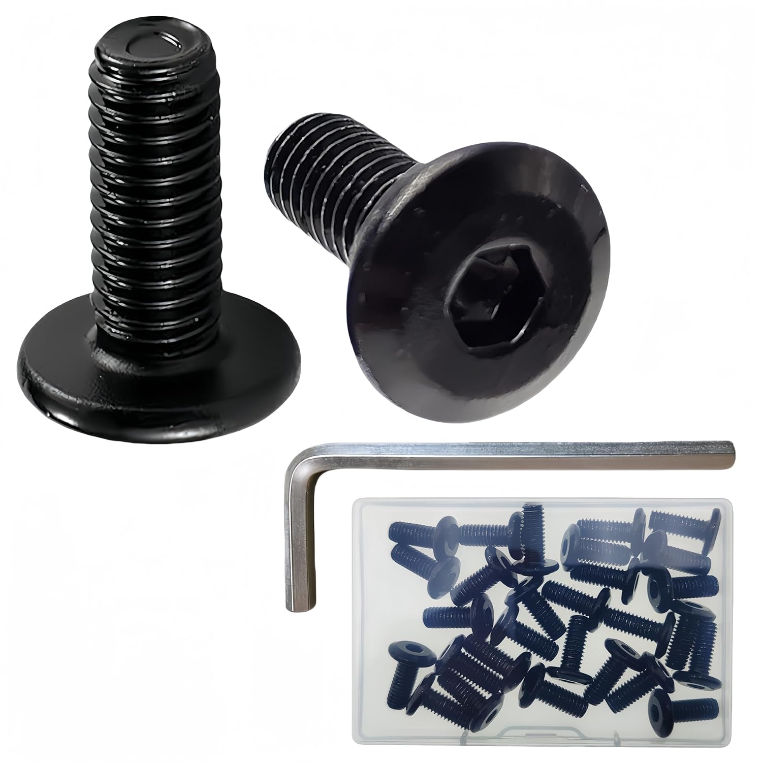Wlzll M6 x 15mm 30Pcs Flat Head Hex Socket Cap Screws Bolts, Socket ...