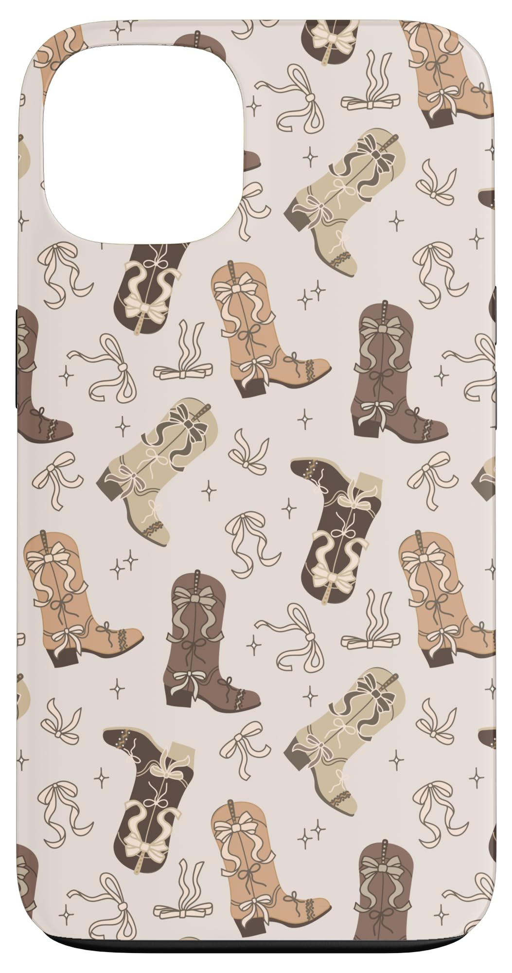 Amazon.com: iPhone 13 Brown Cowboy Boots & Bows, Coquette Cowgirl Case ...