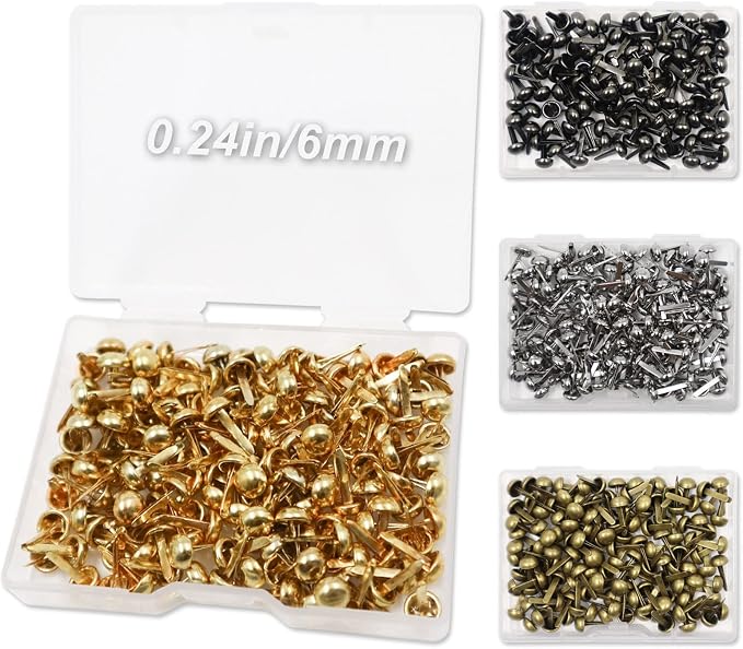 Modixun 600pcs Brads Round Fasteners, 4 Colors Paper Fasteners with ...