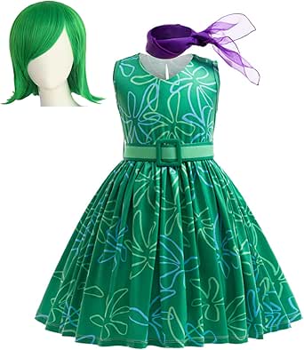 Amazon.com: UAZIHEEY Disfraz verde de Halloween para niñas, vestido de ...