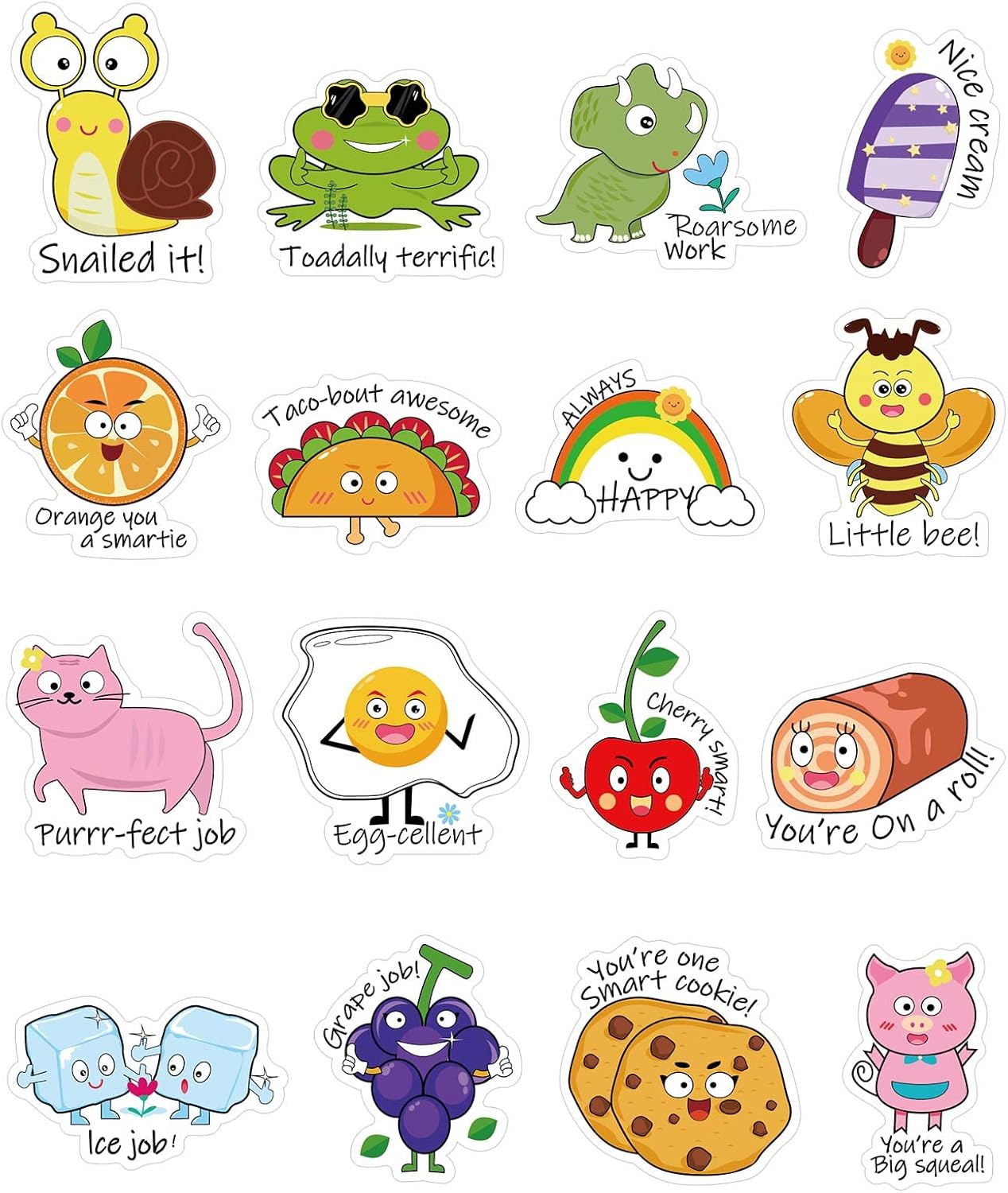 Amazon.com : 400 Pieces Punny Fun Reward Stickers for Kids Punny Labels ...