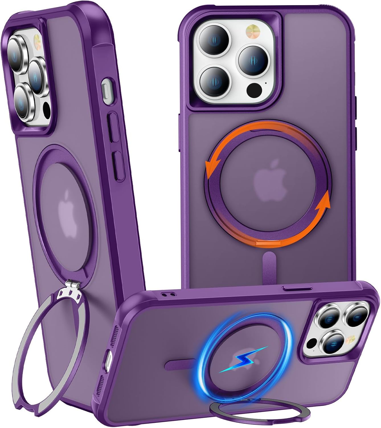 Amazon.com: CHAOFEnG 360° Rotatable Stand Compatible with iPhone 13 Pro ...