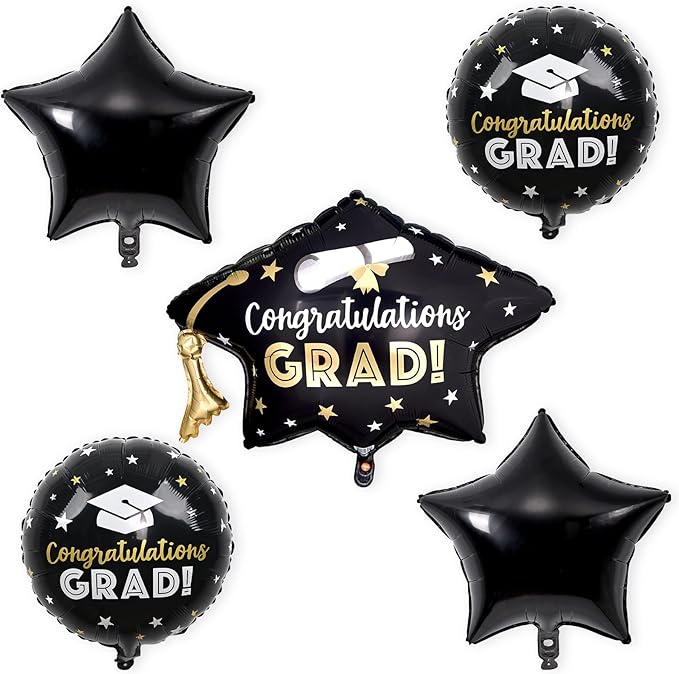 Amazon.com: 5Pcs Graduation Foil Balloons Class of 2024 Congrats Grad ...