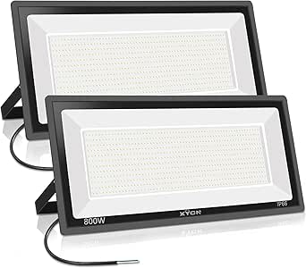 XYCN 800W 2pack LED Flood Lights,3700 watt Equivalent 89500LM Super Bright Outdoor LED Arena ...